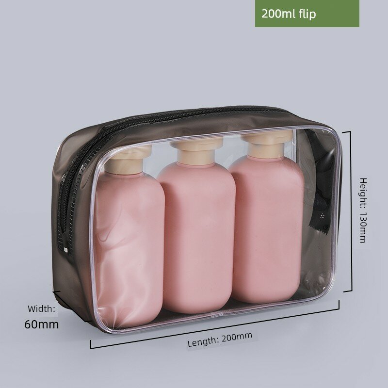 Набор дорожных многоразовых флаконов для туалетных принадлежностей: шампунь, гель для душа, очищающее средство для