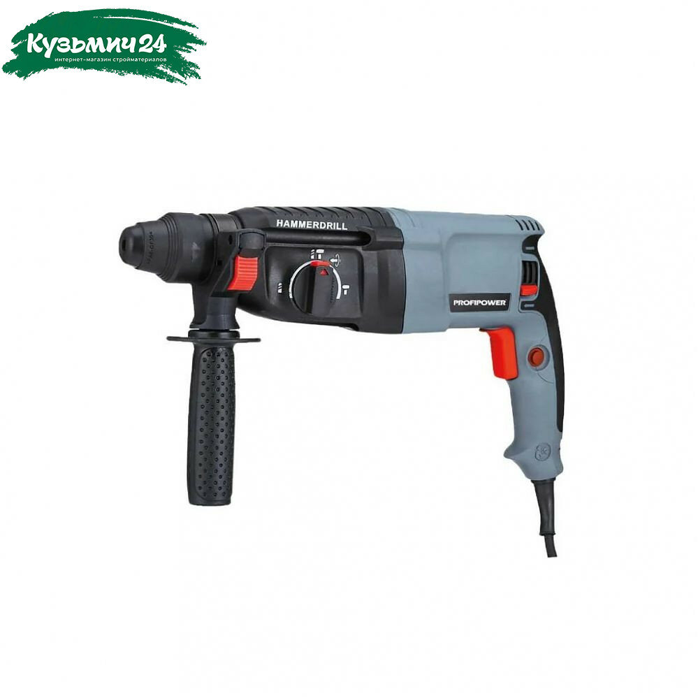 Перфоратор Profipower PDFR-1200 E0002, SDS-Plus, 1200 Вт, 2.7 Дж, щеточный двигатель