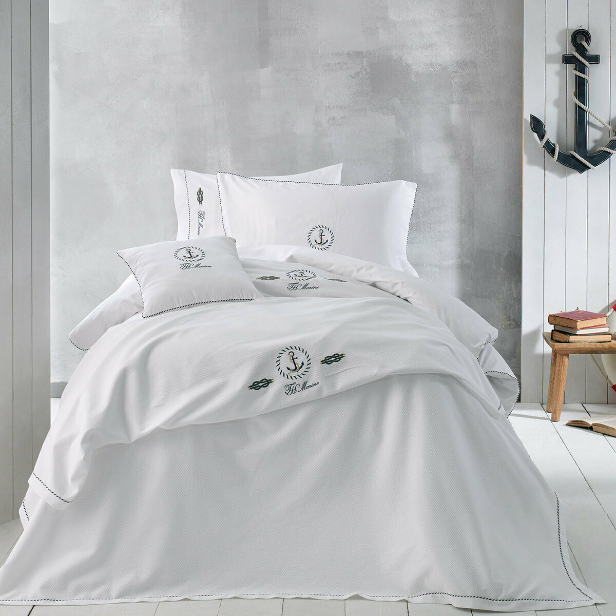 Комплект постельного белья Tivolyo Home ANCORA белый