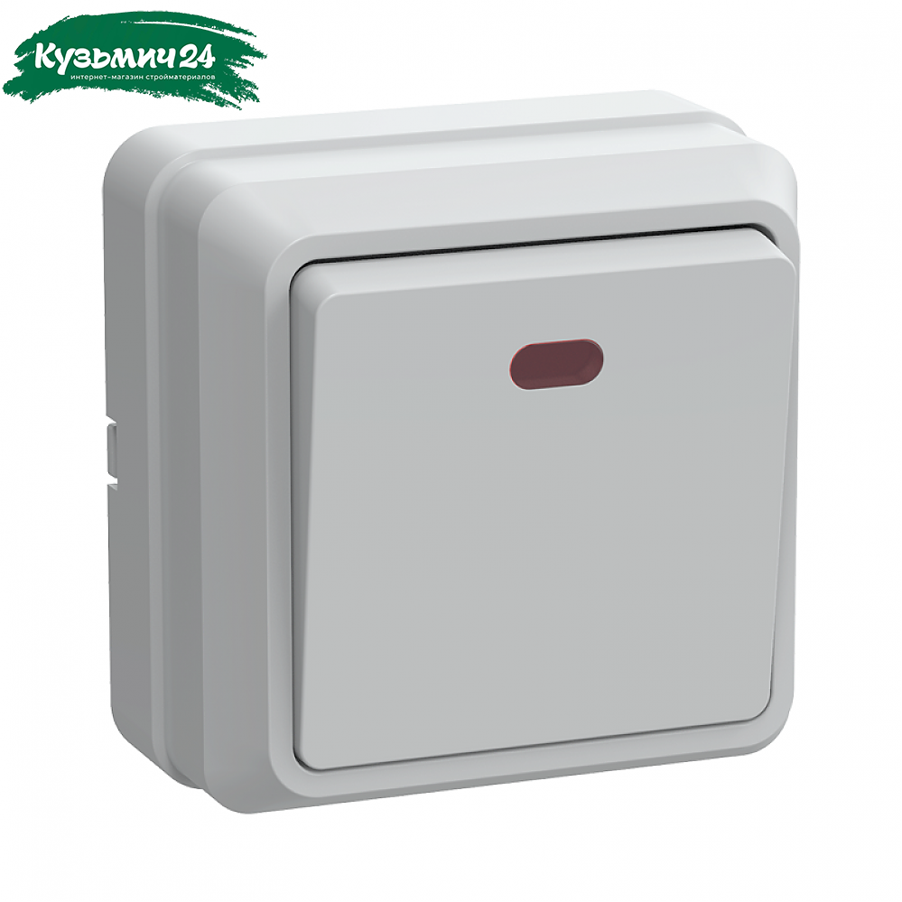 Выключатель 1 клавиша ОП октава с индикатором 10А белый ИЭК 245856