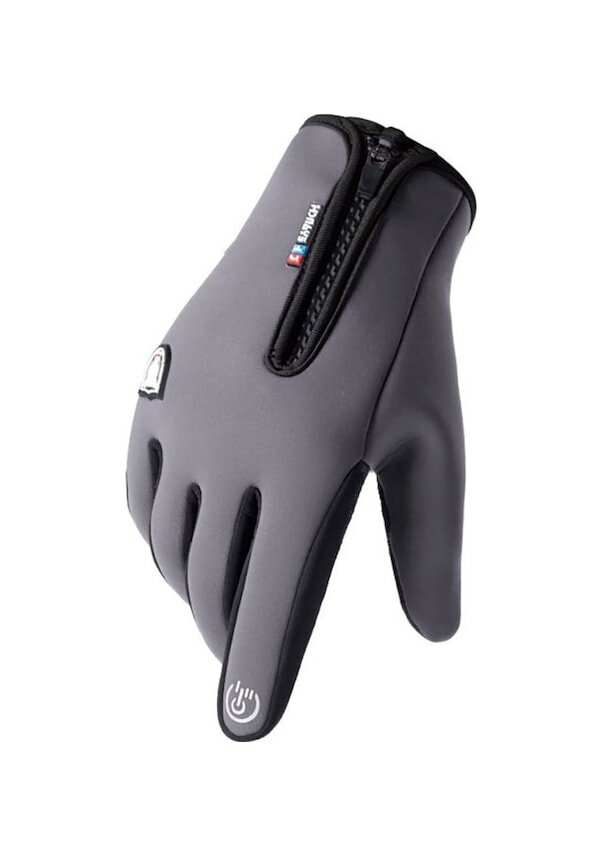 Перчатки для велосипеда, зимние перчатки для велосипеда для занятий спортом на открытом воздухе, электромотоциклетные перчатки, горнолыжные флисовые сенсорные тепловые перчатки для мужчин, серые, размер XL, 2 штуки