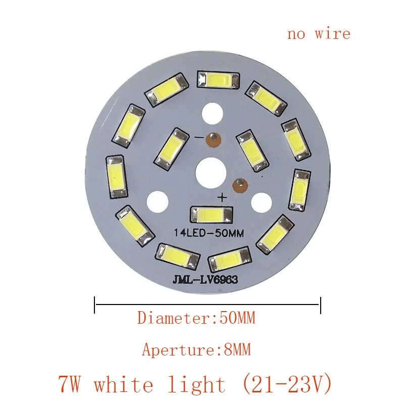 Светодиодная плата 14 LED-50MM, 7W White Light, 21-23V