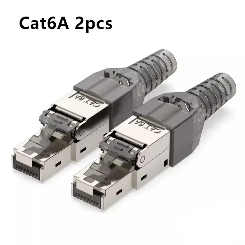 Cat6A RJ45 коннекторы, 2шт, серые
