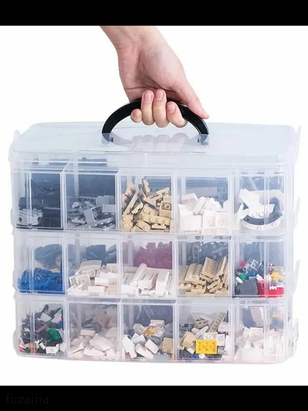 3-слойный ящик для хранения вещей и поделок: 30 ячеек