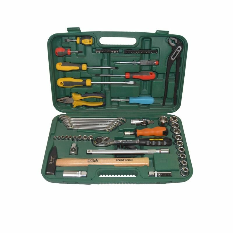 Набор инструментов универсальный 1/4", 1/2" дюйма 6-гр. 73 предмета Master 408173 (стар. 40B173B-M) с молотком для дома и автомобиля в чемодане (кейсе)