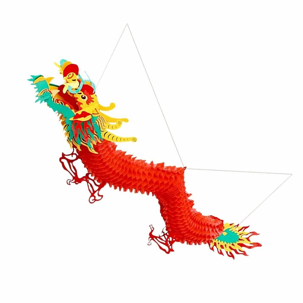 Бумажный дракон для украшения на Весну, - одиночная упаковка