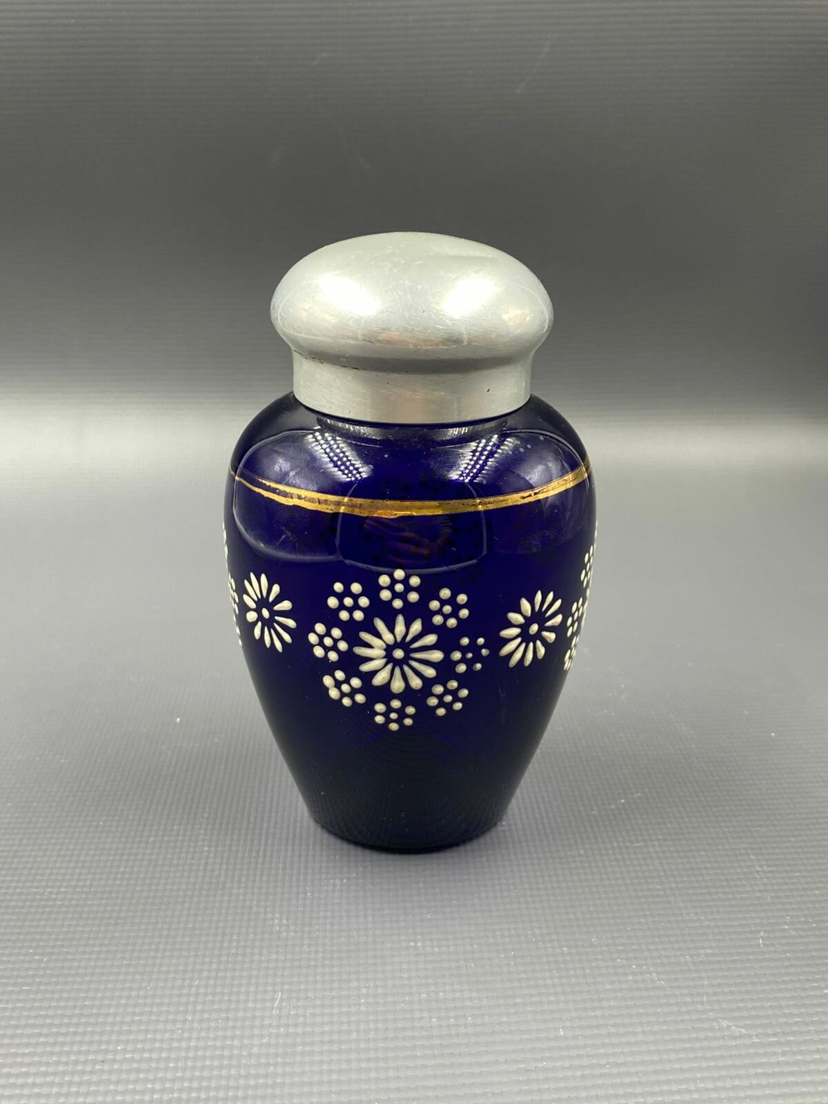 Чайница Кобальт Стекло СССР Высота 12 см Комплект!