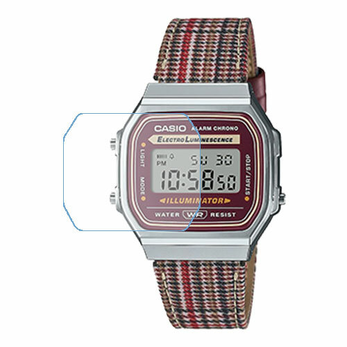 Скрин Мобайл защитный экран для часов Casio A168WEFL-5AEF из нано стекло 9H