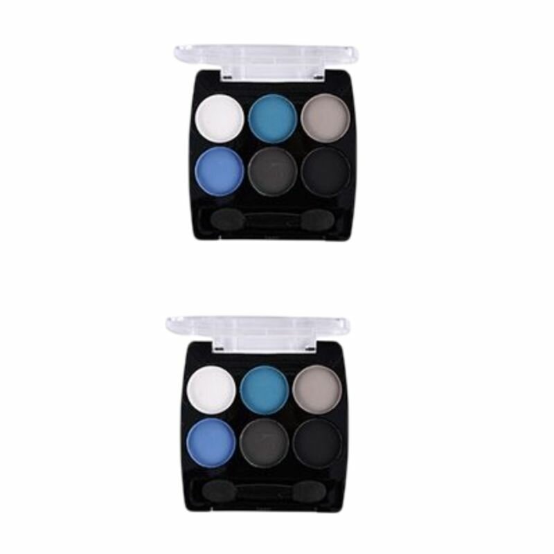 Farres cosmetics тени для век, перламутр №10, синие, серые, коричневые, 6 цветов, 2 штуки