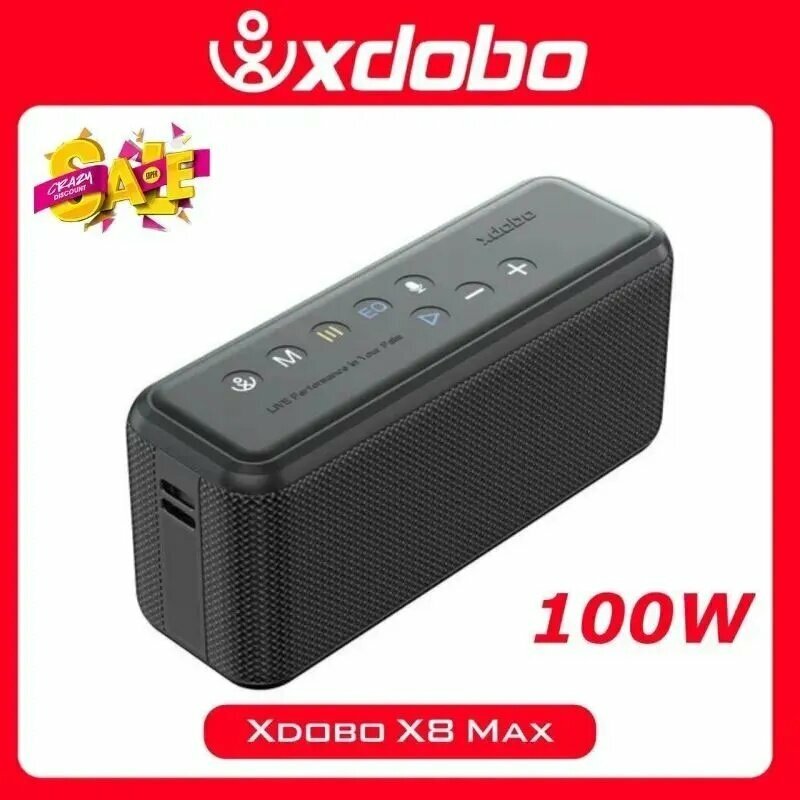 Портативная колонка XDOBO X8 MAX 100 Вт беспроводная Bluetooth-саундбар BT5.0 внешний аккумулятор TWS звуковая коробка 20000 мАч аудиоплеер Boombox
