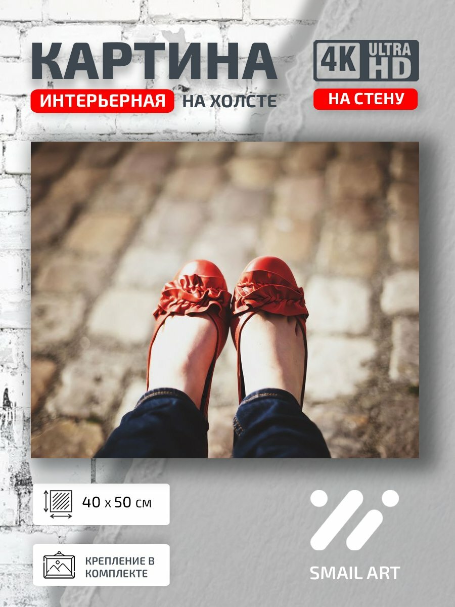 Картина на холсте интерьерная 40 на 50 на стену Балетки Portrait для спальни портрет декор