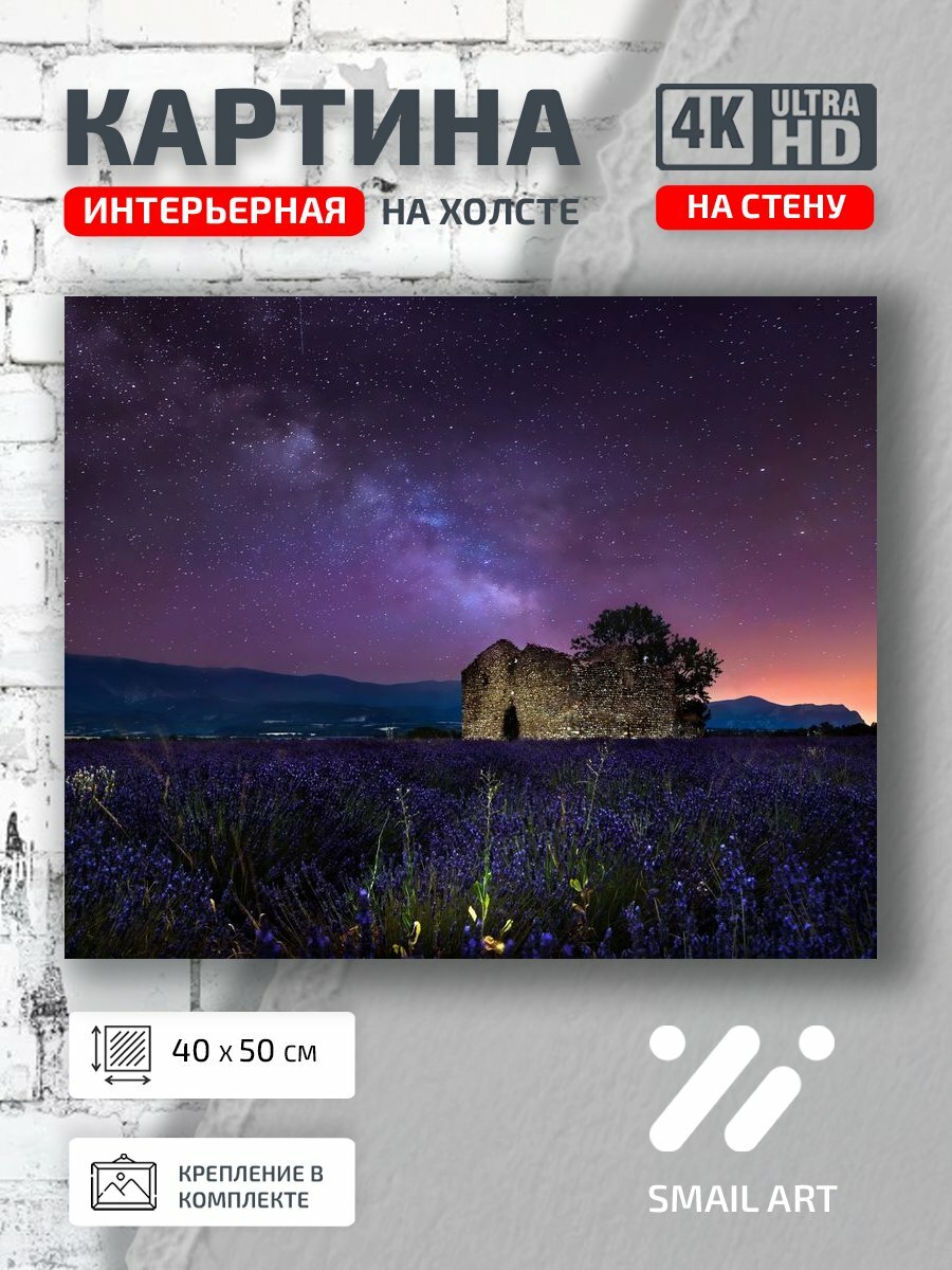 Картина на холсте интерьерная 40 на 50 на стену Поле Space для геймера космос интерьер
