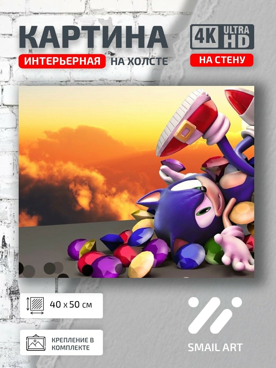 Картина на холсте интерьерная 40 на 50 на стену sonic 2018 для офиса атмосфера