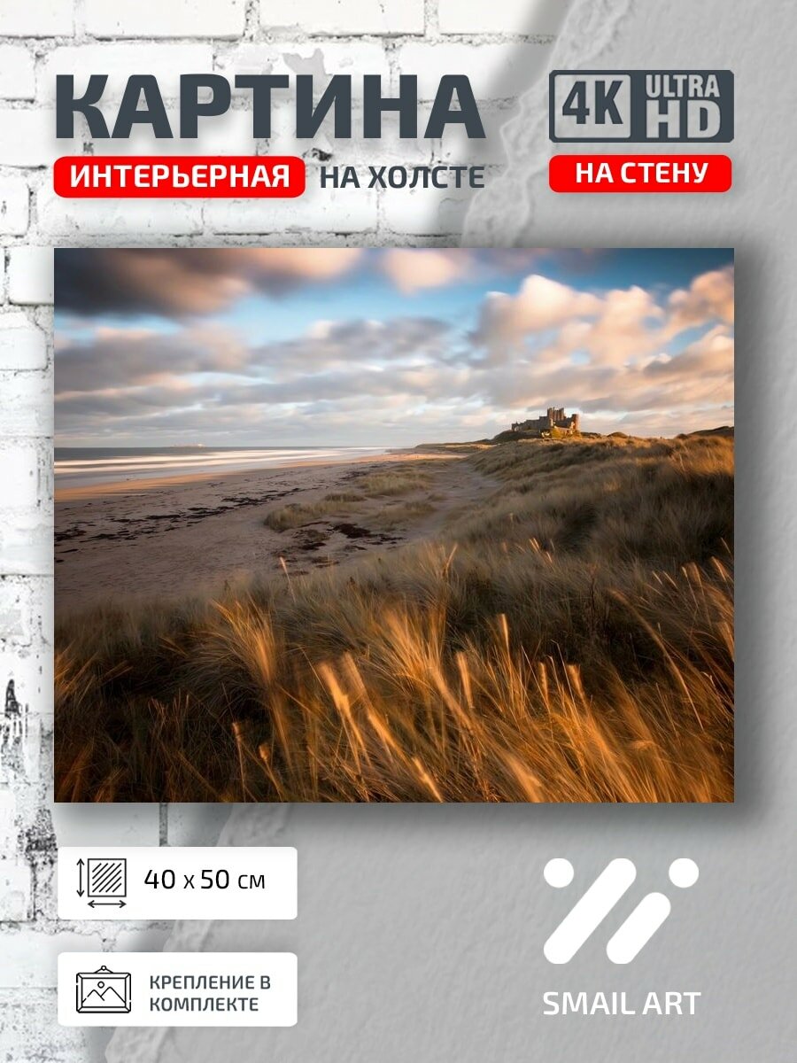 Картина на холсте интерьерная 40 на 50 на стену Природа побережье для кабинета пейзаж