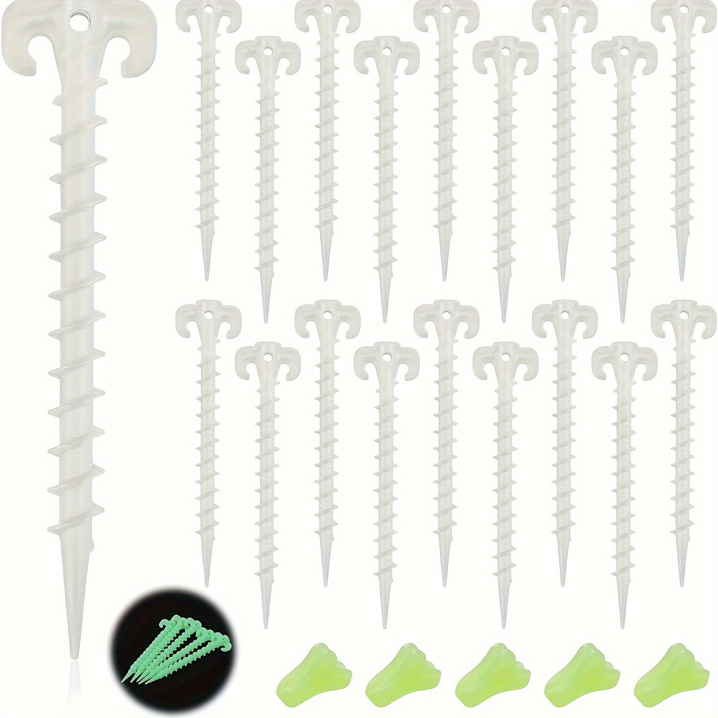 Пластиковые гвозди для палатки для кемпинга, длиной 20 см, (эти гвозди будут светиться) всего 20 штук