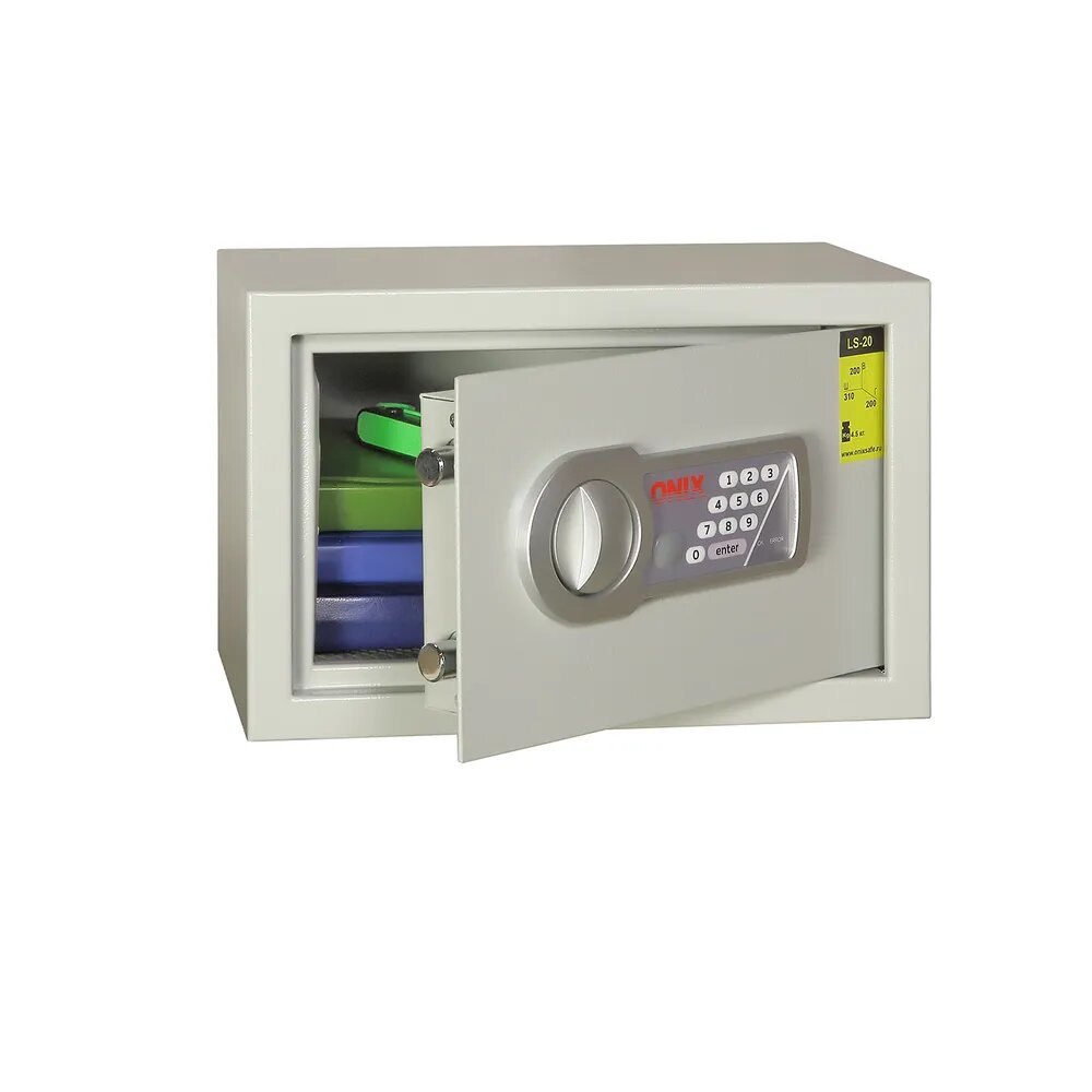 Сейф мебельный ONIX LS-20, для дома и офиса, электронный замок, серый, без полки
