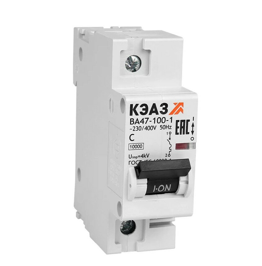 Автоматический выключатель 16A ВА47-100-1C16-УХЛ3 10кА КЭАЗ 318102