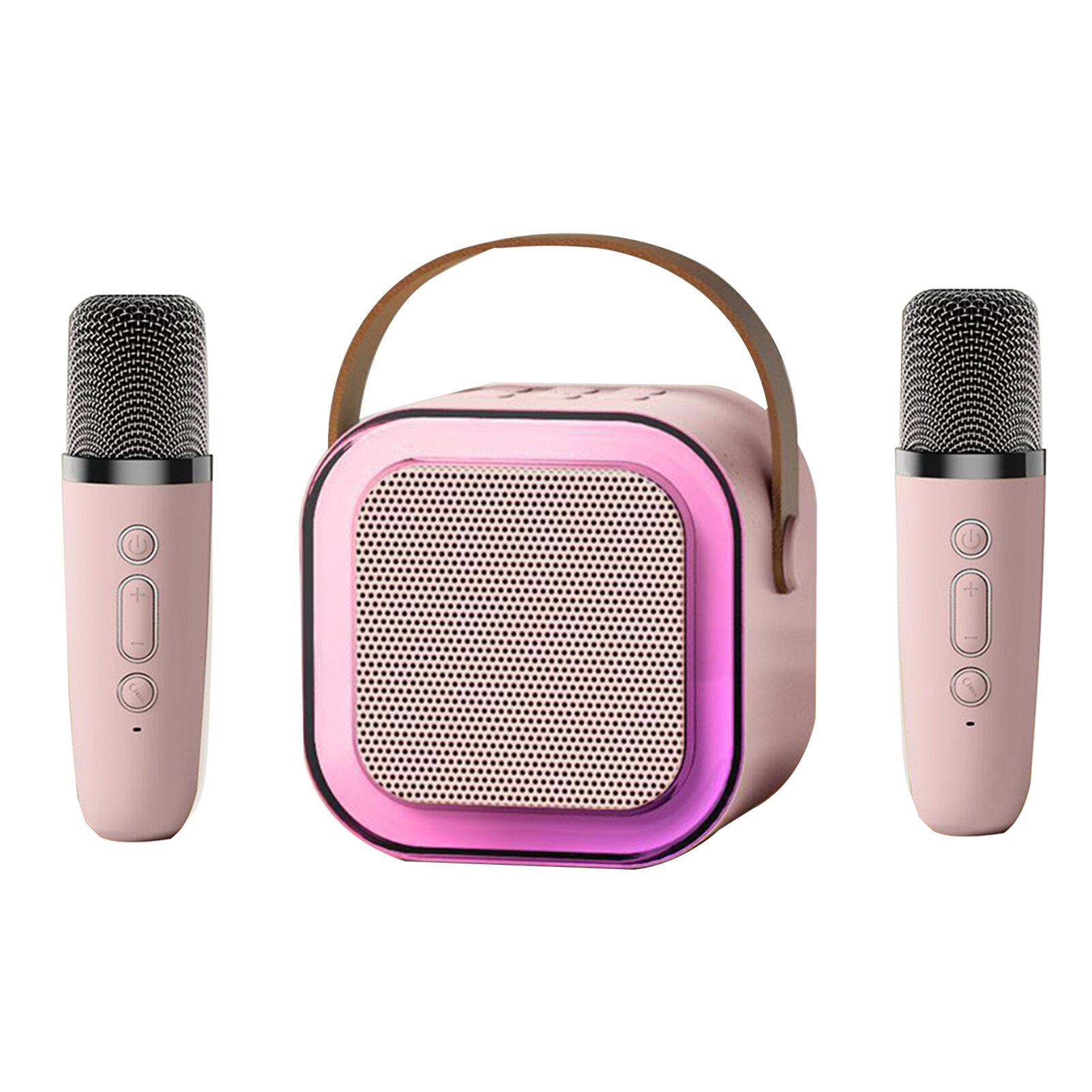 Karaoke Machine с беспроводными микрофонами портативный для взрослых и детей BT Karaoke Speaker RGB Lights Speakerexpandable 64G TF Card Type-C Headphone Auxin Monitoring для вечеринок совещаний модель A Karaoke Machine 1x беспроводной микрофон модель B