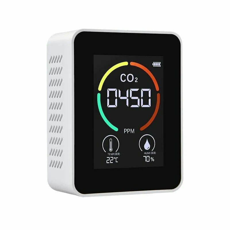 Датчик CO2, температуры и влажности (с экраном), белый，Контрольный датчик
