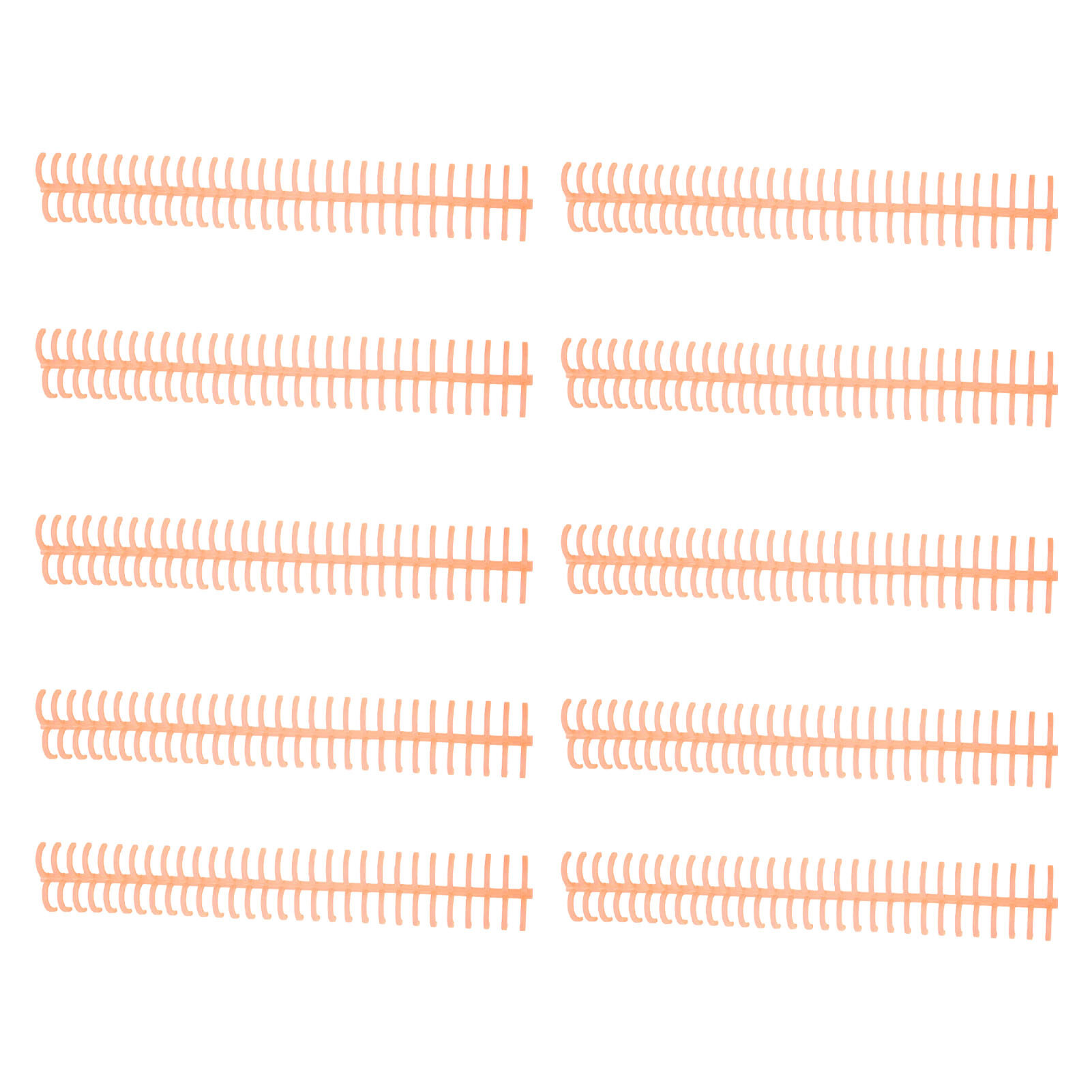 Набор из 10 спиральных переплётных катушек, вместимость 130 листов, корешок с 30 отверстиями, диаметр 16 мм, оранжевый