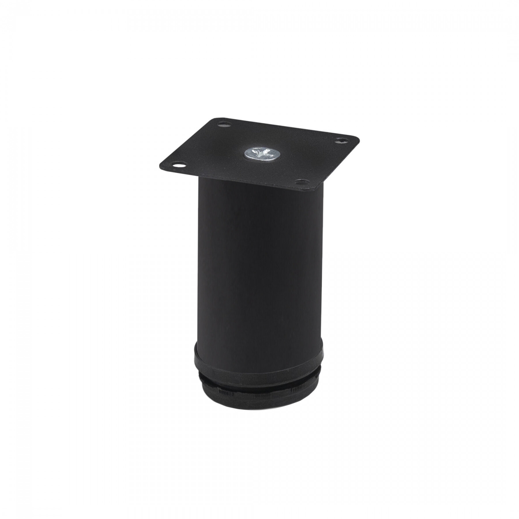 Опора мебельная металлическая круглая с регулировкой, h=100 мм, d=50 мм, цвет черный