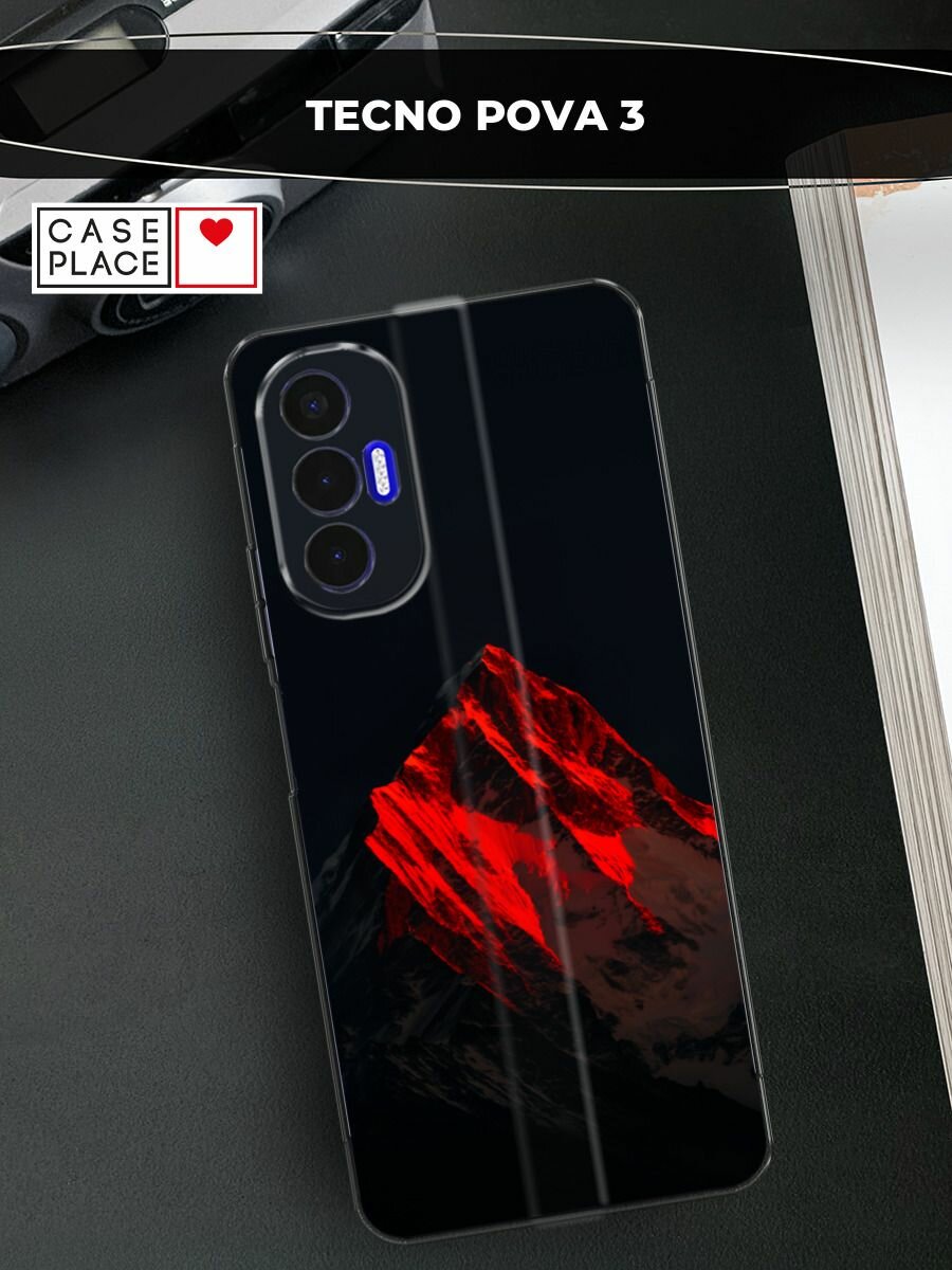 Силиконовый чехол на Tecno Pova 3 / Текно Пова 3 с принтом Красная гора
