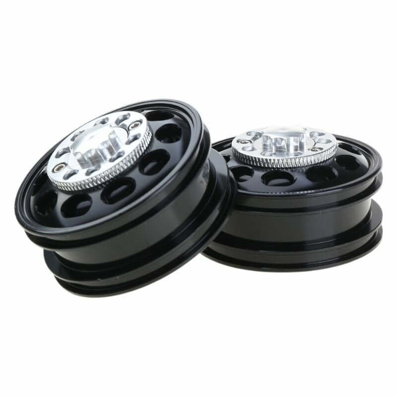 2 шт./компл, 1/14 колеса для эвакуатора Tamiya из алюминиевого сплава с 10 отверстиями переднее колесо-черный