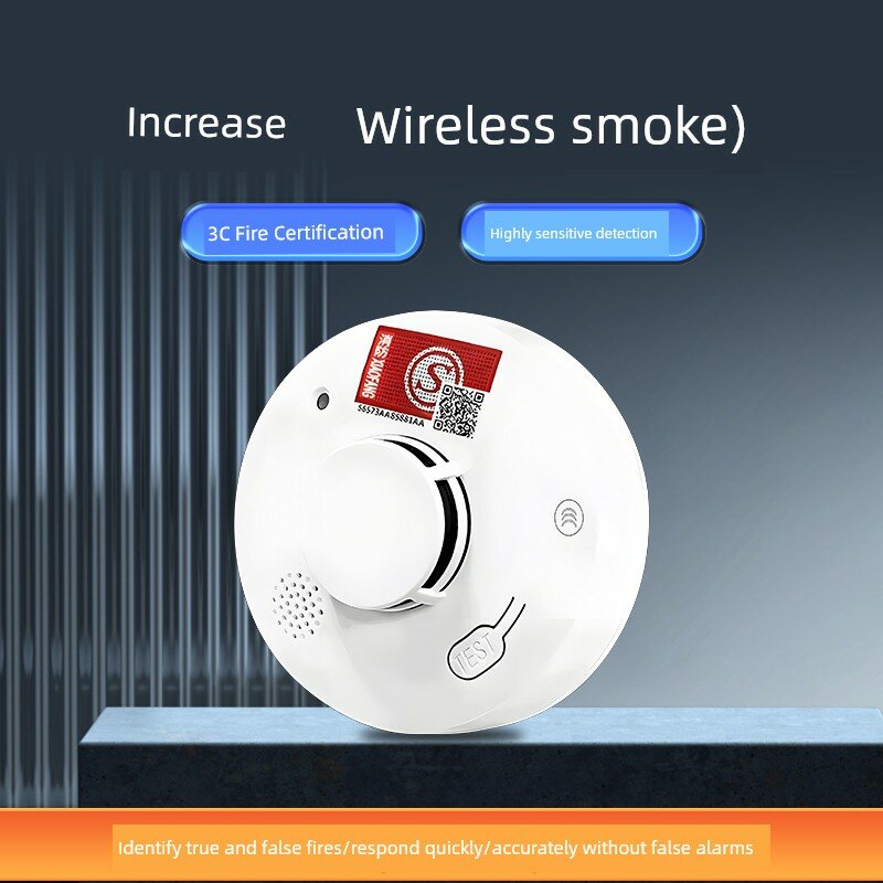 Беспроводной датчик дыма с сигнализацией, связанный с вытяжным вентилятором, пожарная защита, беспроводная сигнализация