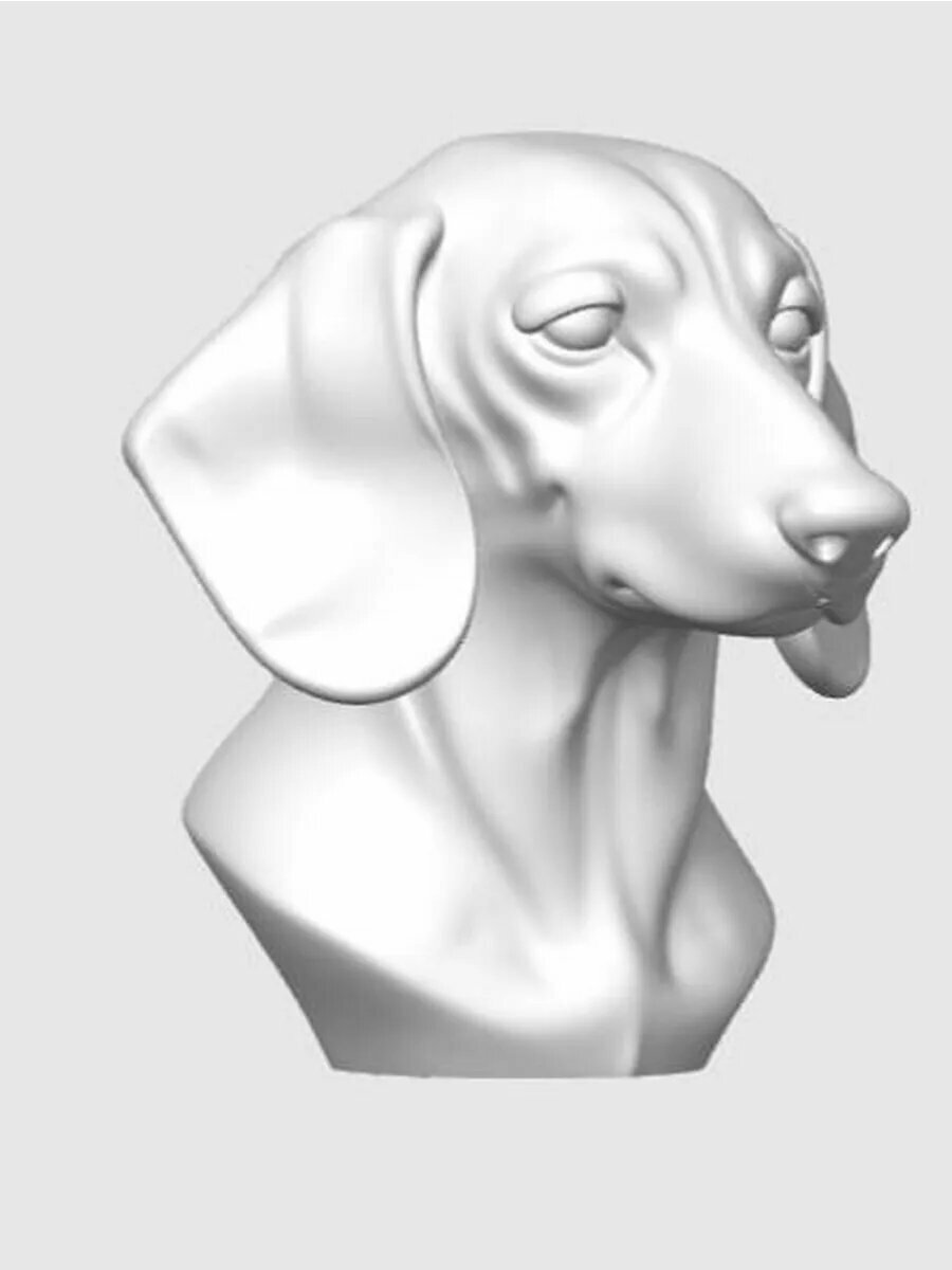 Статуэтка собаки-Такса (10см, белый матовый)-Верный друг