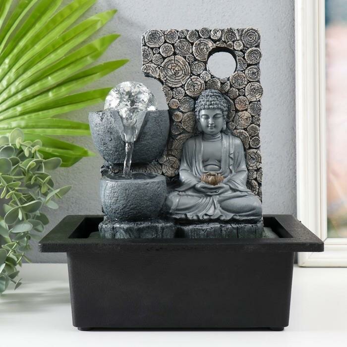 Декоративный фонтан Созерцающий Будда (с подсветкой)