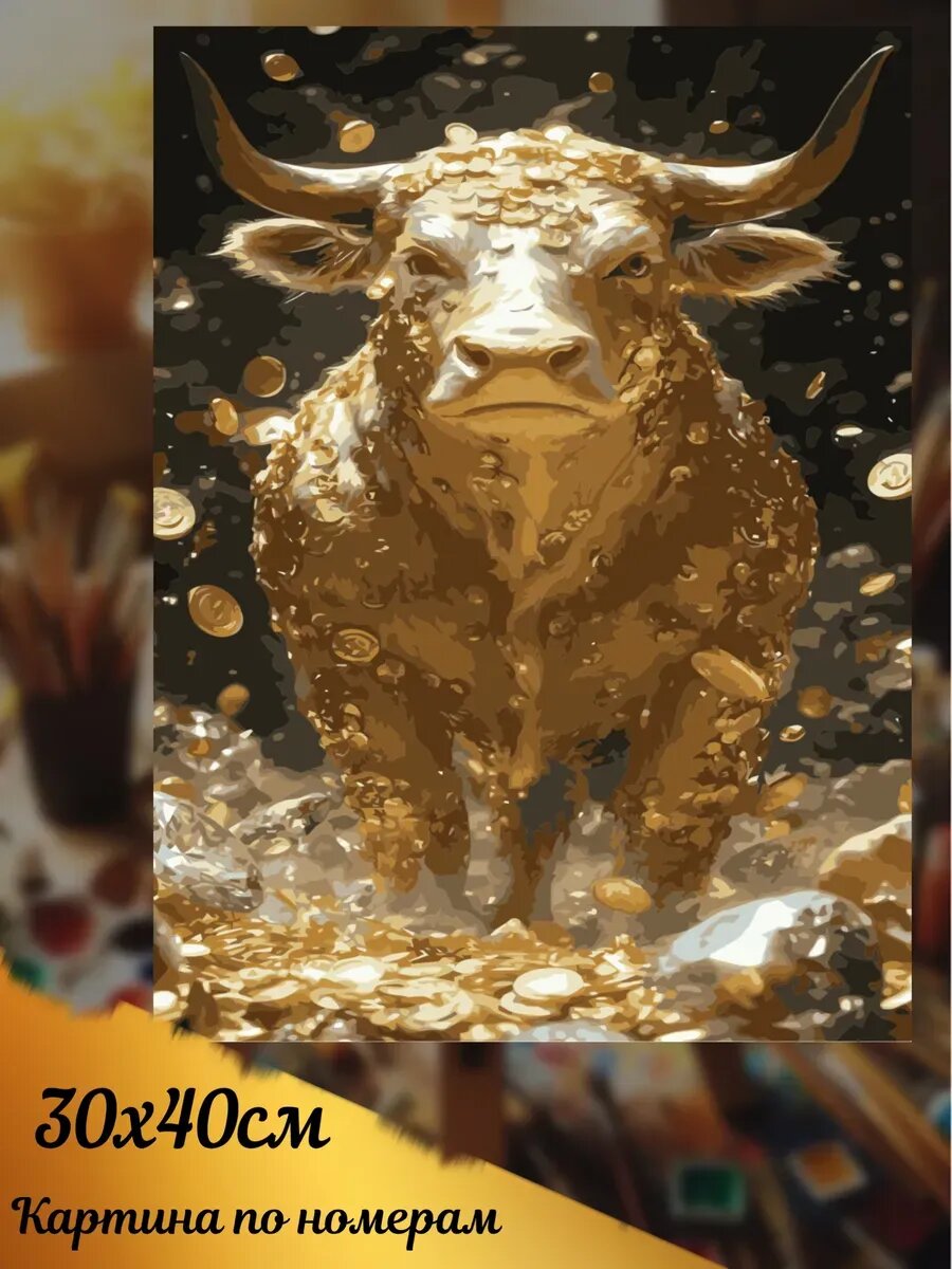 Картина по номерам золотой бык