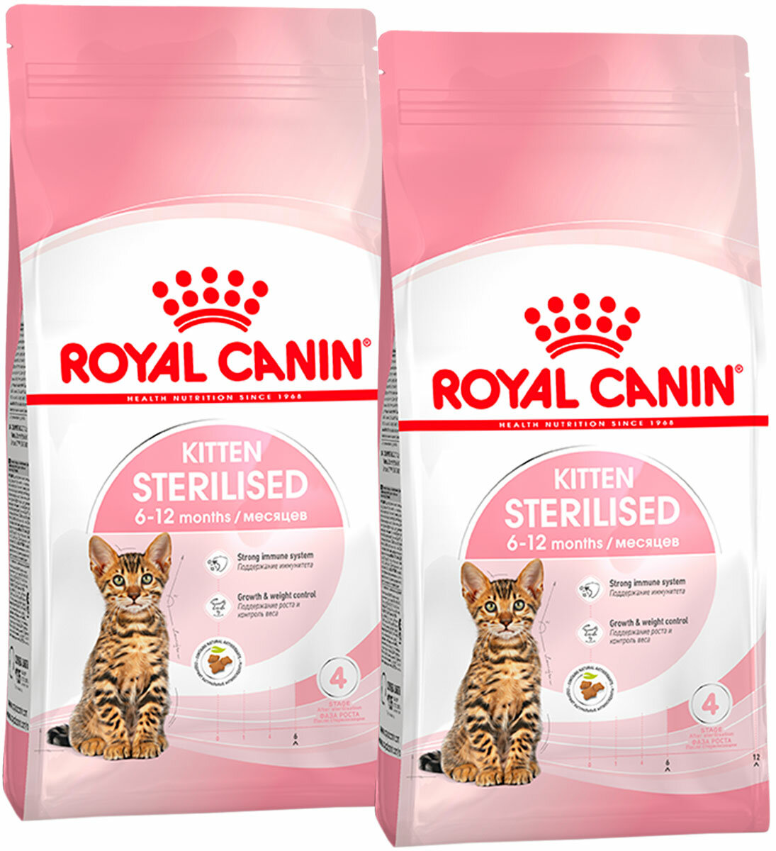 Корм сухой Royal Canin Kitten Sterilised для кастрированных и стерилизованных котят, 2 кг х 2 шт