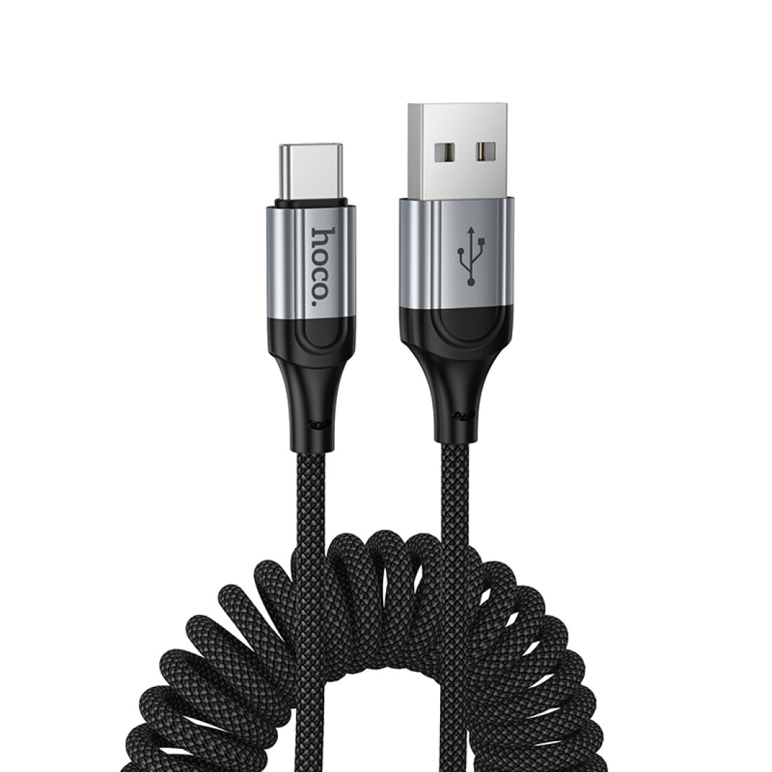 Usb кабель Type-C, HOCO, X121, витой, 1.5м, ток до 3A, черный