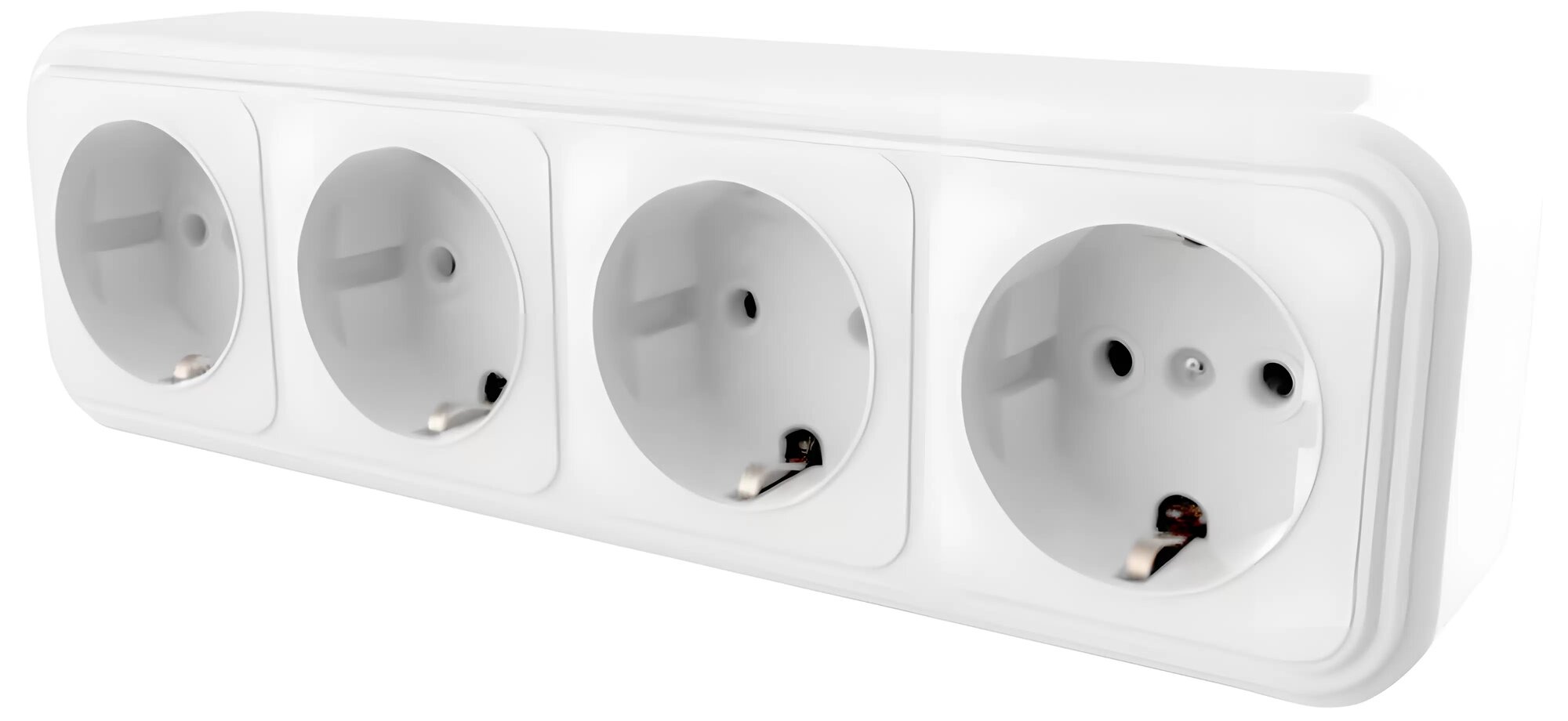 Розетка четверная наружная юпитер Стандарт белая (JP7410-11)