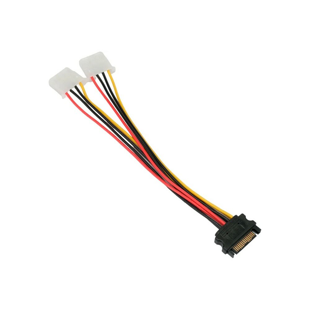 Cablexpert кабели Кабель-разветвитель питания SATA Sata 15pin M 2xMolex 4pin F , медь, 20см, пакет CC-SATA-2MOLEX-20CM