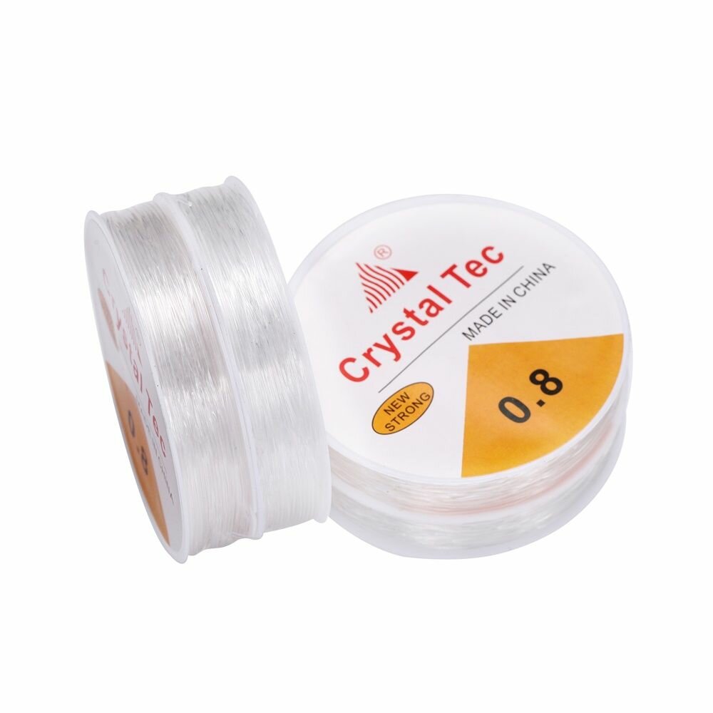 Эластичная нить-резинка для бисера и браслетов ручной работы, диаметр 0,8 мм, 20 м, растягивающаяся леска для ожерелий и фенечек, материал для творчества