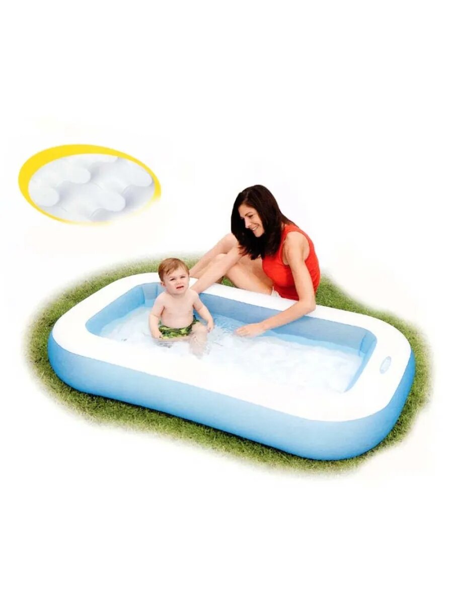 Бассейн надувной Rectangular Baby Pool 166х100х28см. (от 1-