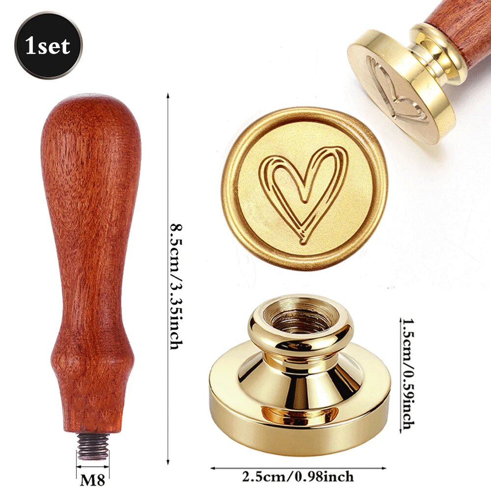 Штамп для воска с сердечком, 1set