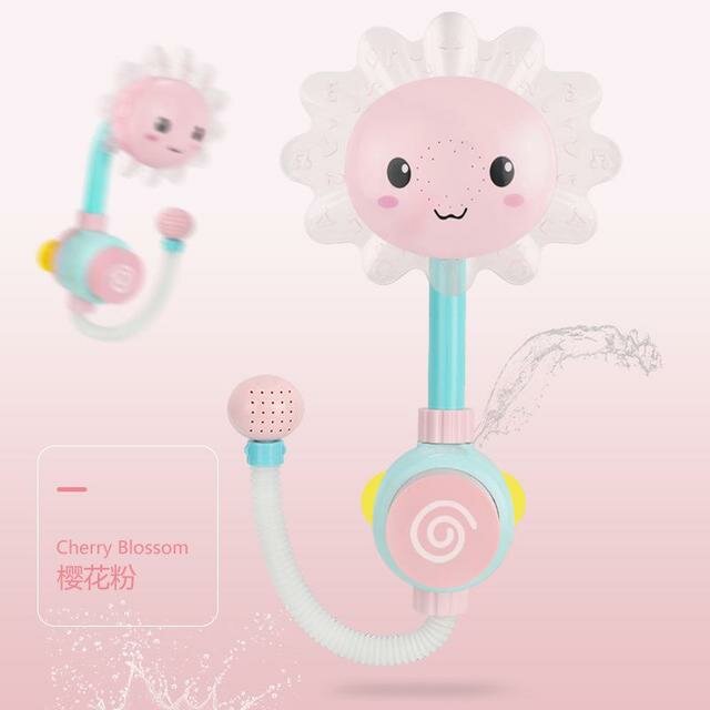 Детская солнечная ванна Игрушка Ванна Ванна Ванна Покупатель Ванна Высокая всасывающая подушка Складная спрей кран Играть Ванная комната Солнце Цветок Водная Игрушка Ванная Игрушка (Розовый)