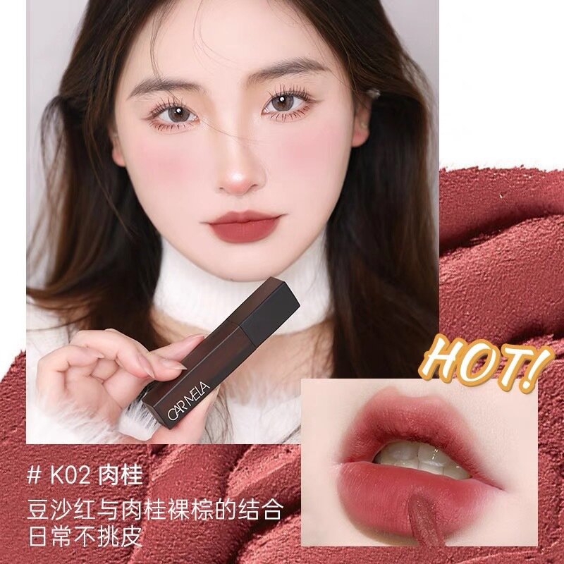 Губная помада Carmela, матовая, губная грязь, блеск для губ, долговечный цвет, натуральный, рекомендуется для начинающих, аутентичный опт