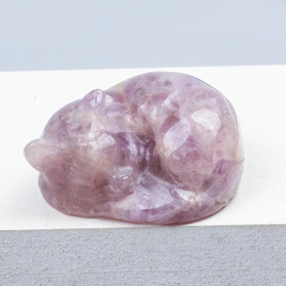 Фигурки кошек из розового кварца amethyst