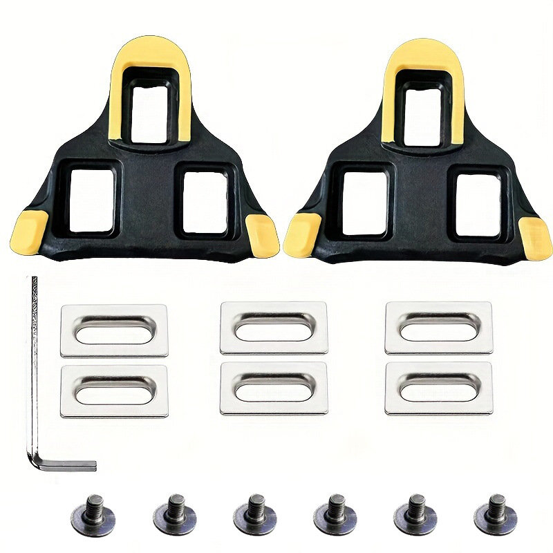 Крепления для велосипедных обуви с блокировкой, совместимые с системой SPD, для горных и дорожных велосипедов, аксессуары для обуви LOOK, пластина блокировки (Дорожная пластина блокировки черно-желтая-spd)