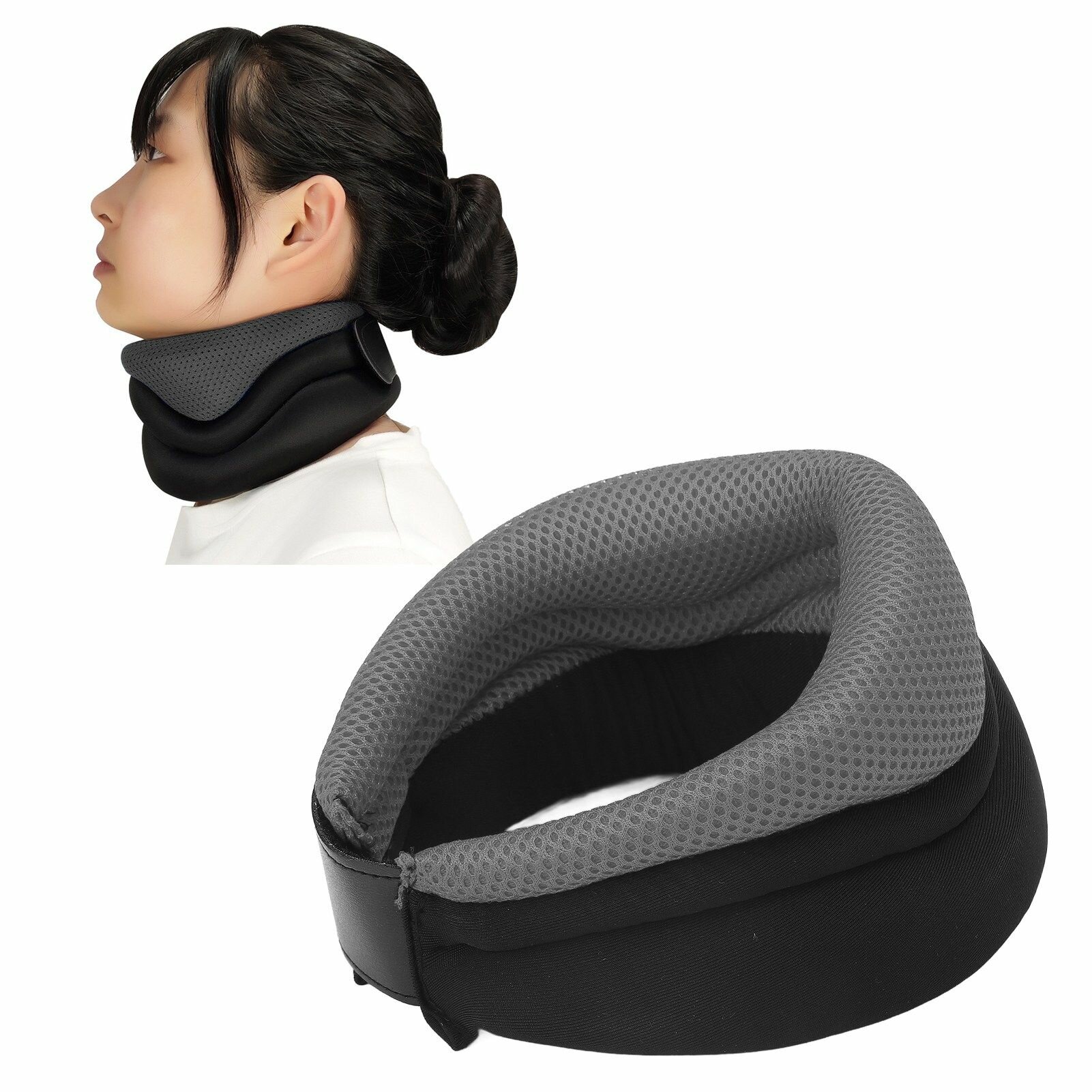 Брейс для поддержки шеи, дышащая губка, высокая эластичность, предотвращает наклон головы вперед, шейный воротник для офиса, учебы, серый