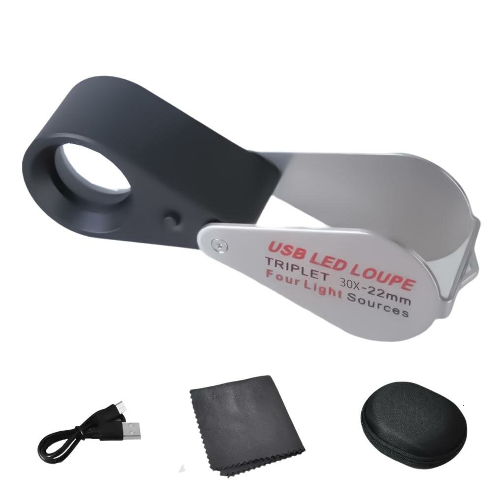 Лупа глазная 10x/20x/30x для ювелирных изделий и монет, 30X