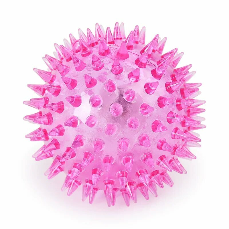 Свистящий Светящийся Шарик для Собак - Розовый Большой Размер, Тренировочный Игрушка для Терьеров и Золотых Ретриверов