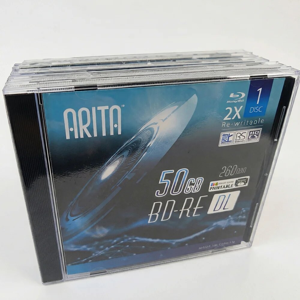 Blu-ray диски BD-RE перезаписываемые 50 ГБ 5 шт.