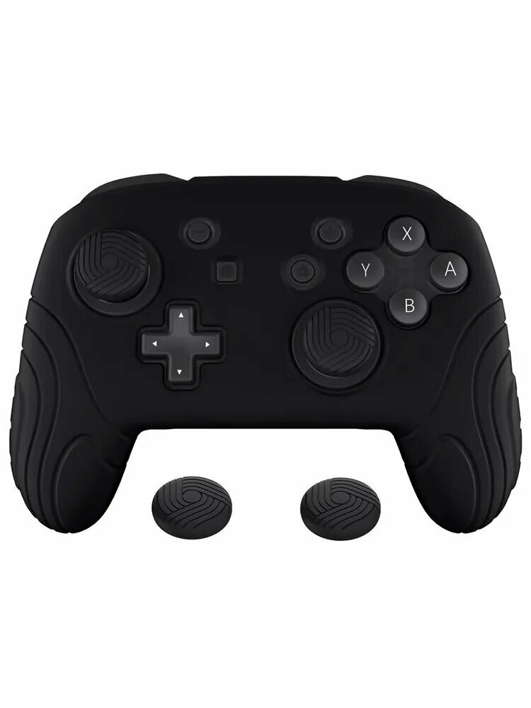 PlayVital силиконовый чехол Samurai Edition для контроллера Nintendo Switch Pro, антискользящий эргономичный, чёрный