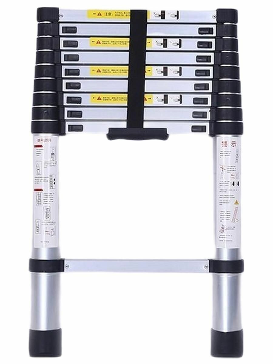 Лестница телескопическая алюминиевая Техпром 4,4 метра SW-T1044, складная, выдвижная, до 150 кг, для дома и стройки