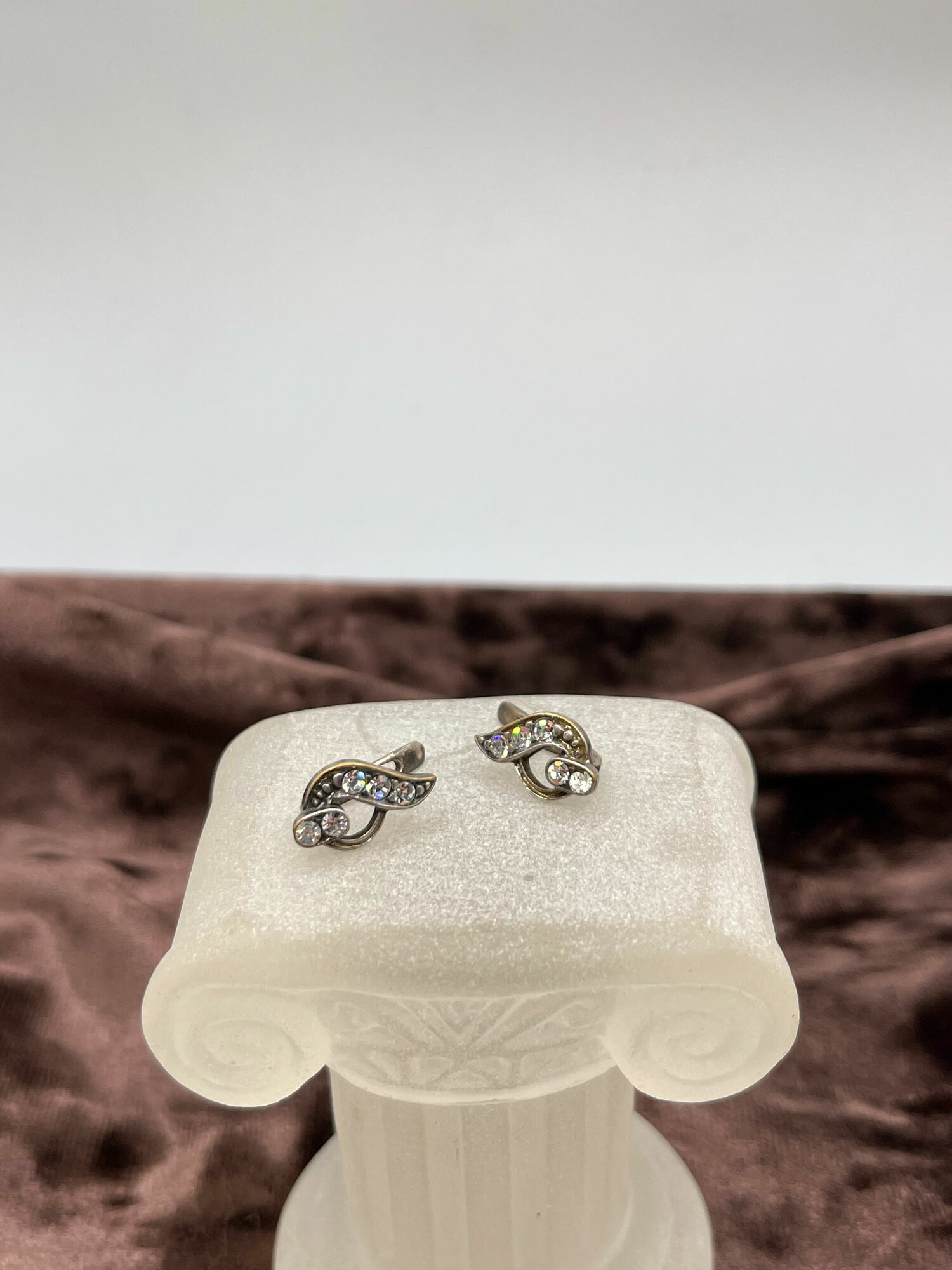 Винтажные мельхиоровые серьги