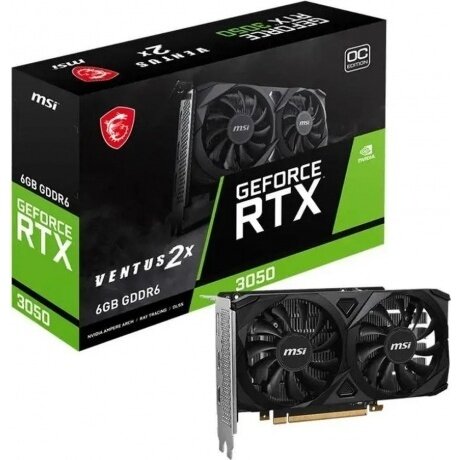 Видеокарта MSI RTX3050 VENTUS 2X E OC 6GB GDDR6 96bit (RTX 3050 VENTUS 2X E 6G OC)